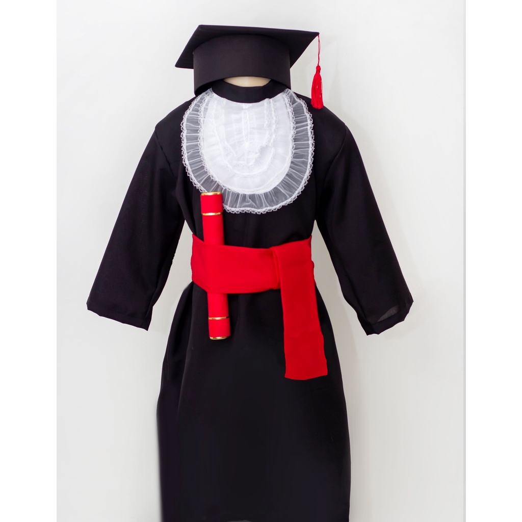 Beca de Formatura Infantil Preta completa , disponibilidade para 4 ate ...