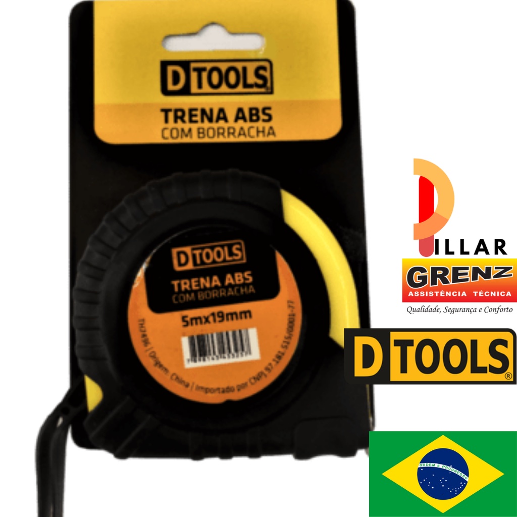 Trena Abs Com Borracha 5M X 19Mm Dtools | Shopee Brasil