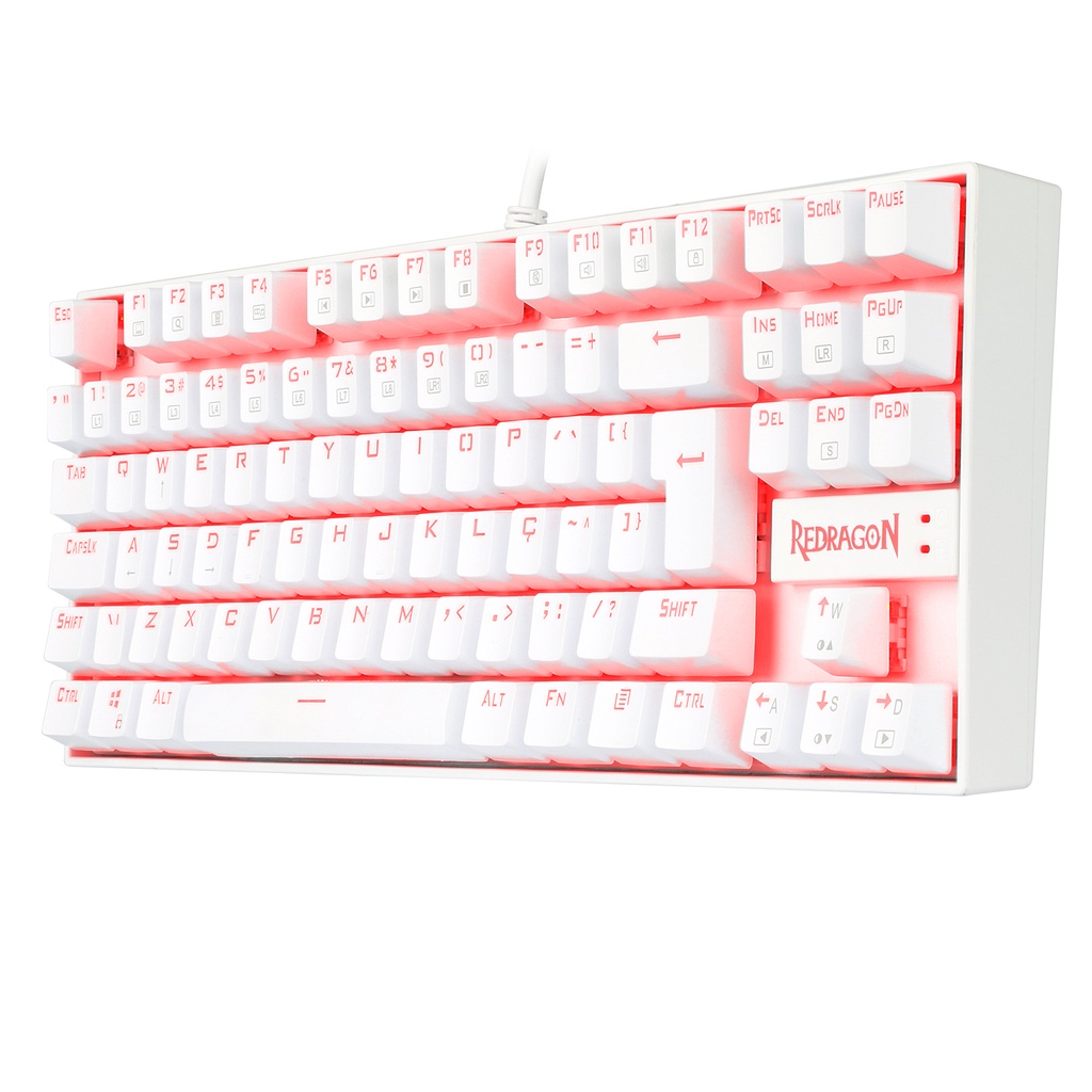 Teclado Mecanico Gamer Kumara Single Color Lunar White Switch Azul ...