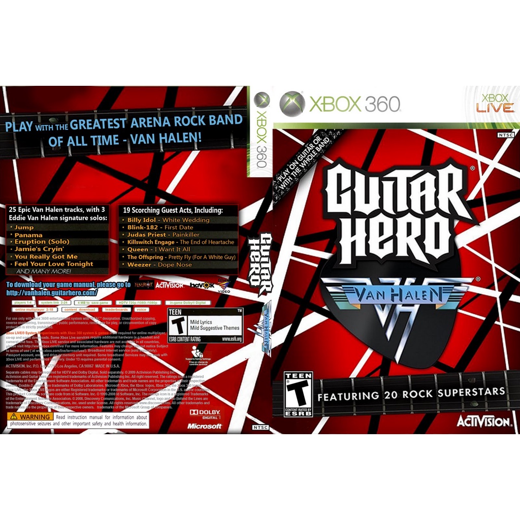 Guitar hero Van halen P/ XBOX360 (LTU/LT/JTAG/RGH) | Shopee Brasil