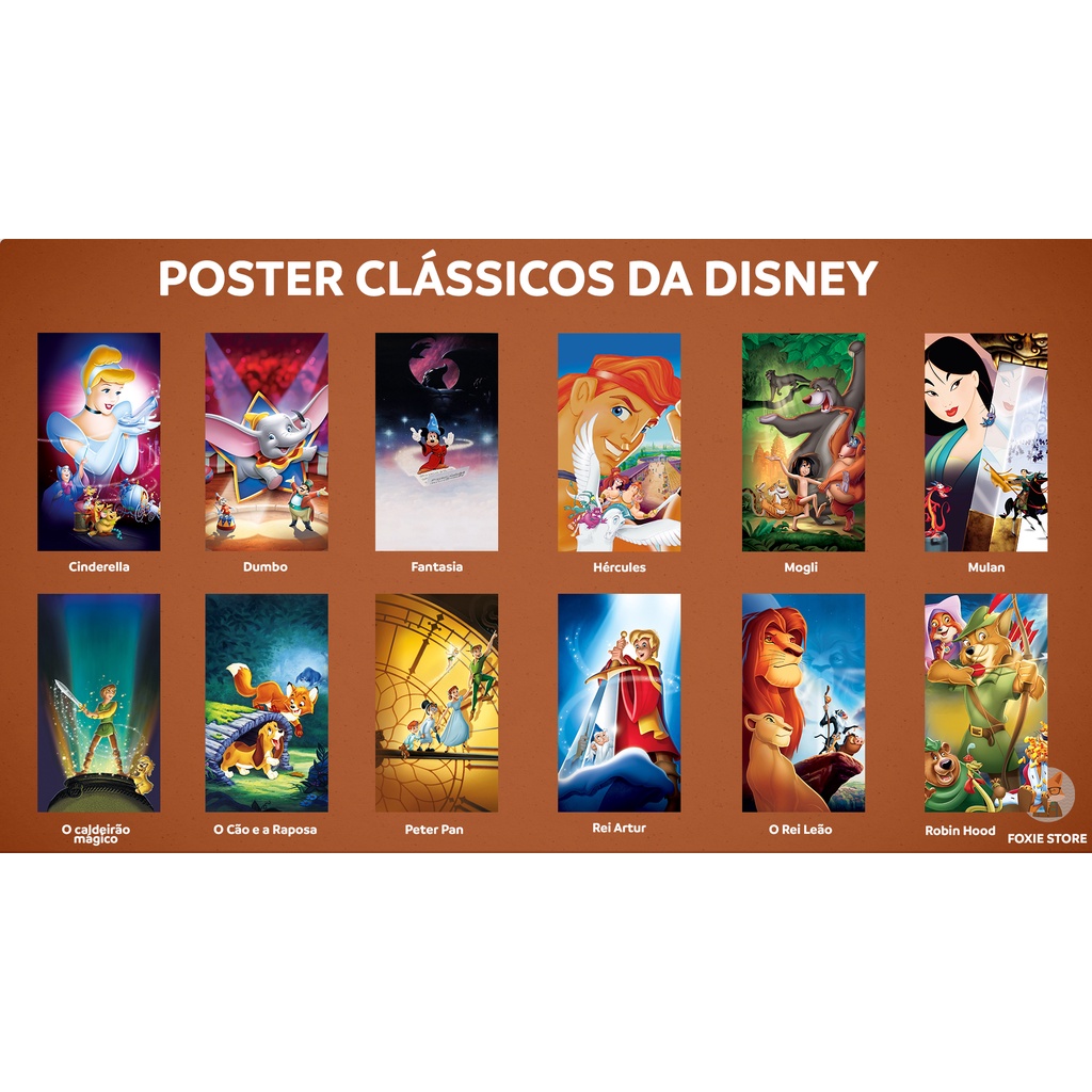 Poster Cartaz Impresso Clássicos da Disney - Escolha entre versões ...