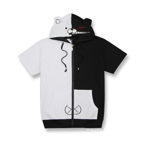 Camiseta Com Capuz Cosplay Monokuma Anime Japan Game Danganronpa Geek