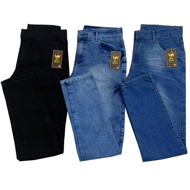Kit 3 Calças Jeans Masculina Skinny C Lycra Elastano Slim Fit
