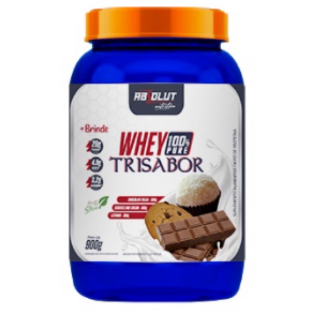 Whey Protein Concentrado 100% Puro Trisabor 900g Abs Nutrition | Shopee ...