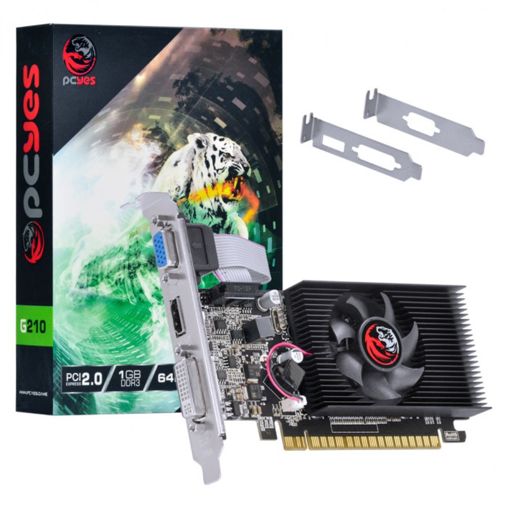Placa De Video Geforce Gt210 1gb Ddr3 64 Bits Low Profile | Shopee Brasil