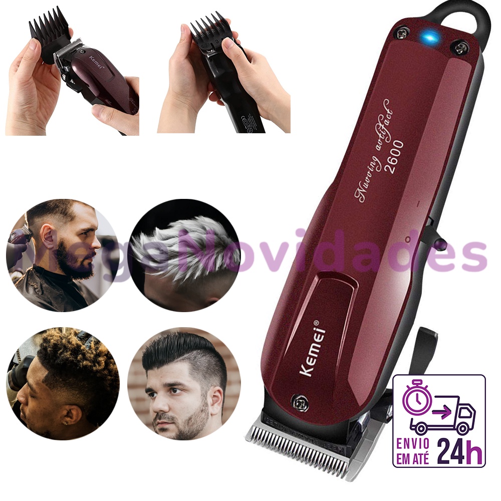 Maquina de Corte Sem Fio Profissional Kemei 2600 | Shopee Brasil