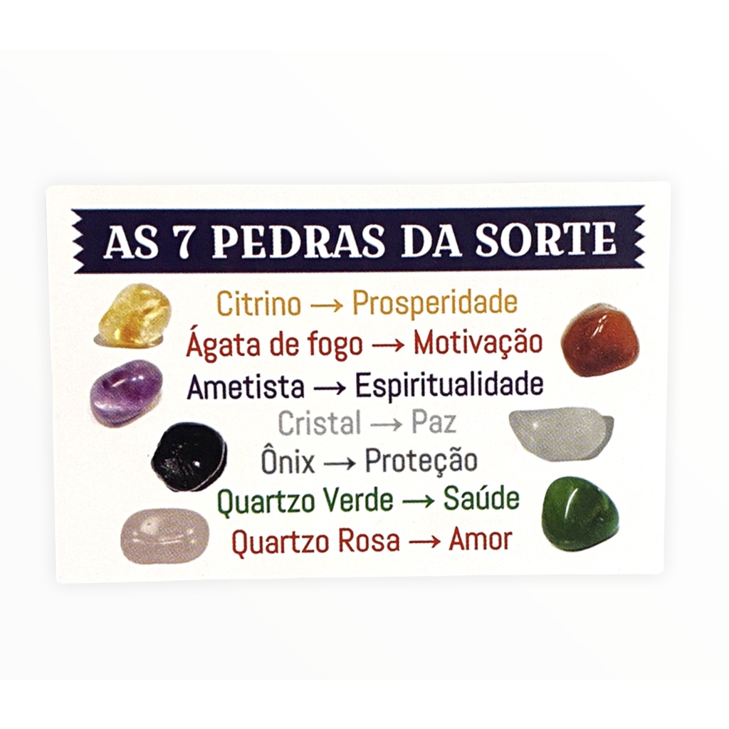 Kit Pedras Da Sorte 7 Cristais Rolado - Proteção Motivação Amor ...