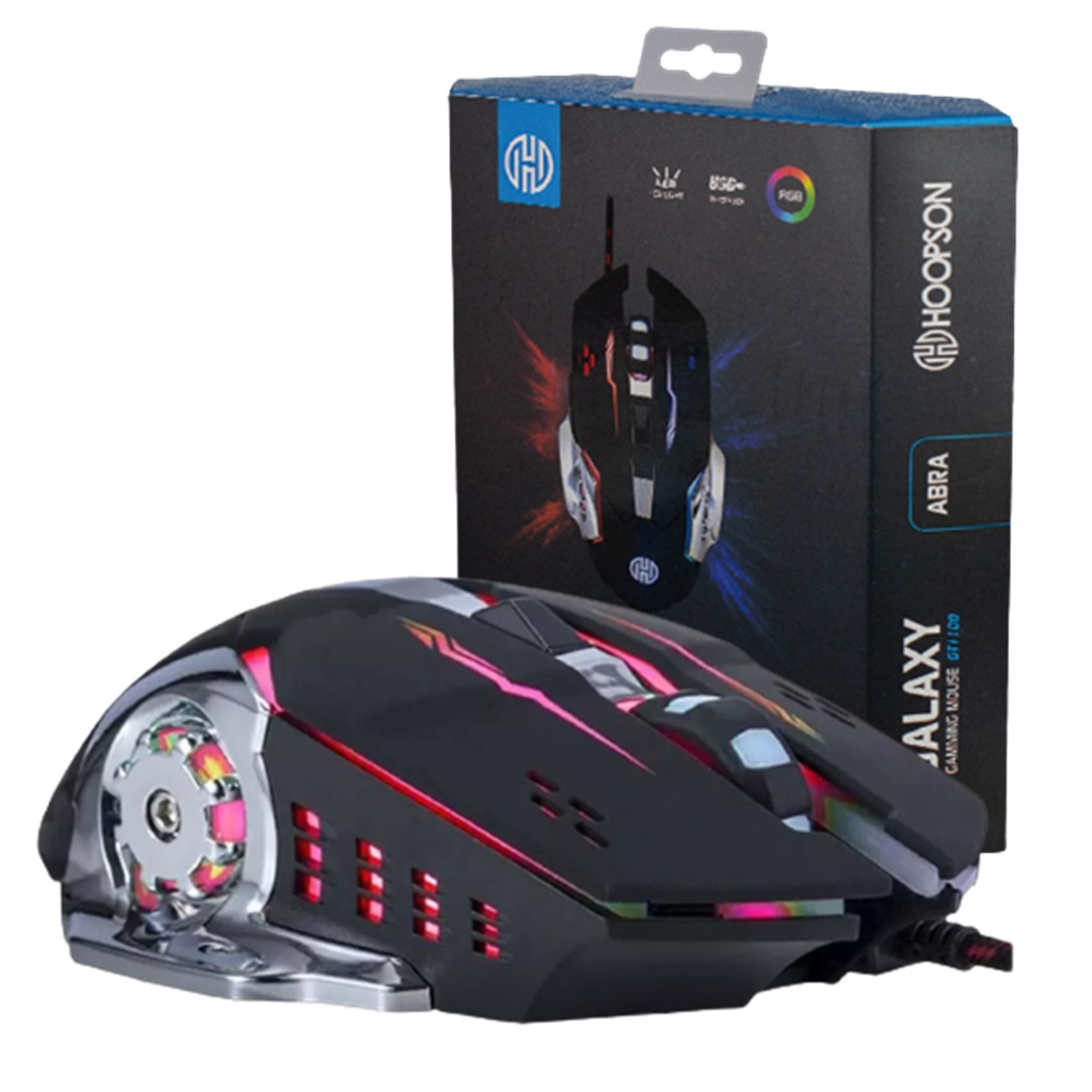 Mouse Gamer Profissional LED Rgb Usb 2400 Dpi 6 Botões Hoopson | Shopee Brasil