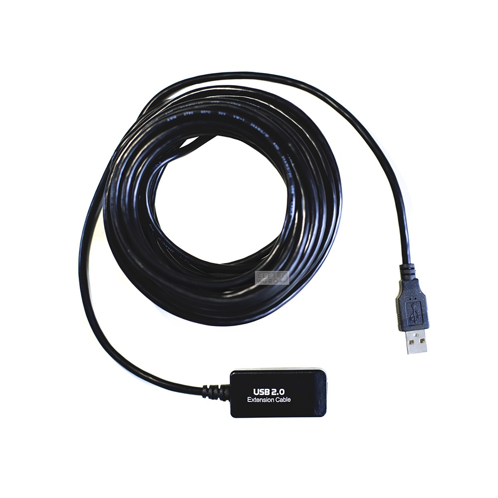 Cabo Extensor Usb 2.0 Amplificador Repetidor 10 Metros Faz | Shopee Brasil