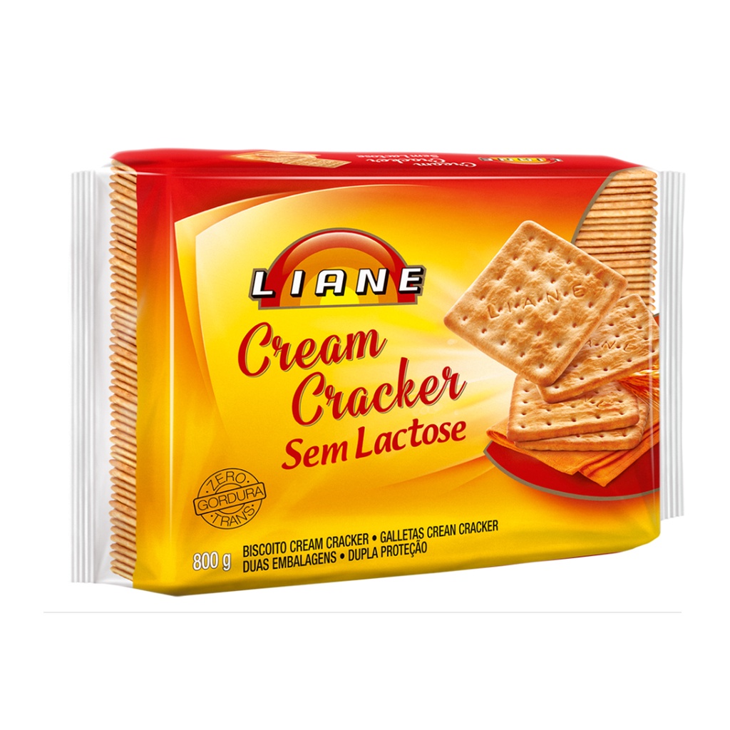 Biscoito Cream Cracker Sem Lactose 800 Gramas - Liane | Shopee Brasil