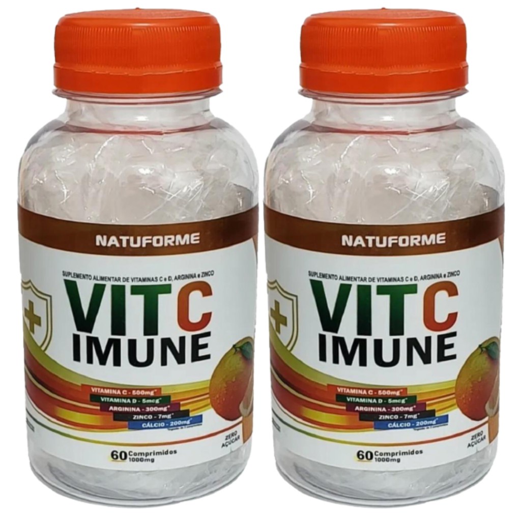 Kit 2x Super Vit C Imune 5+ (Arginina Vitamina C Vitamina D Zinco e ...