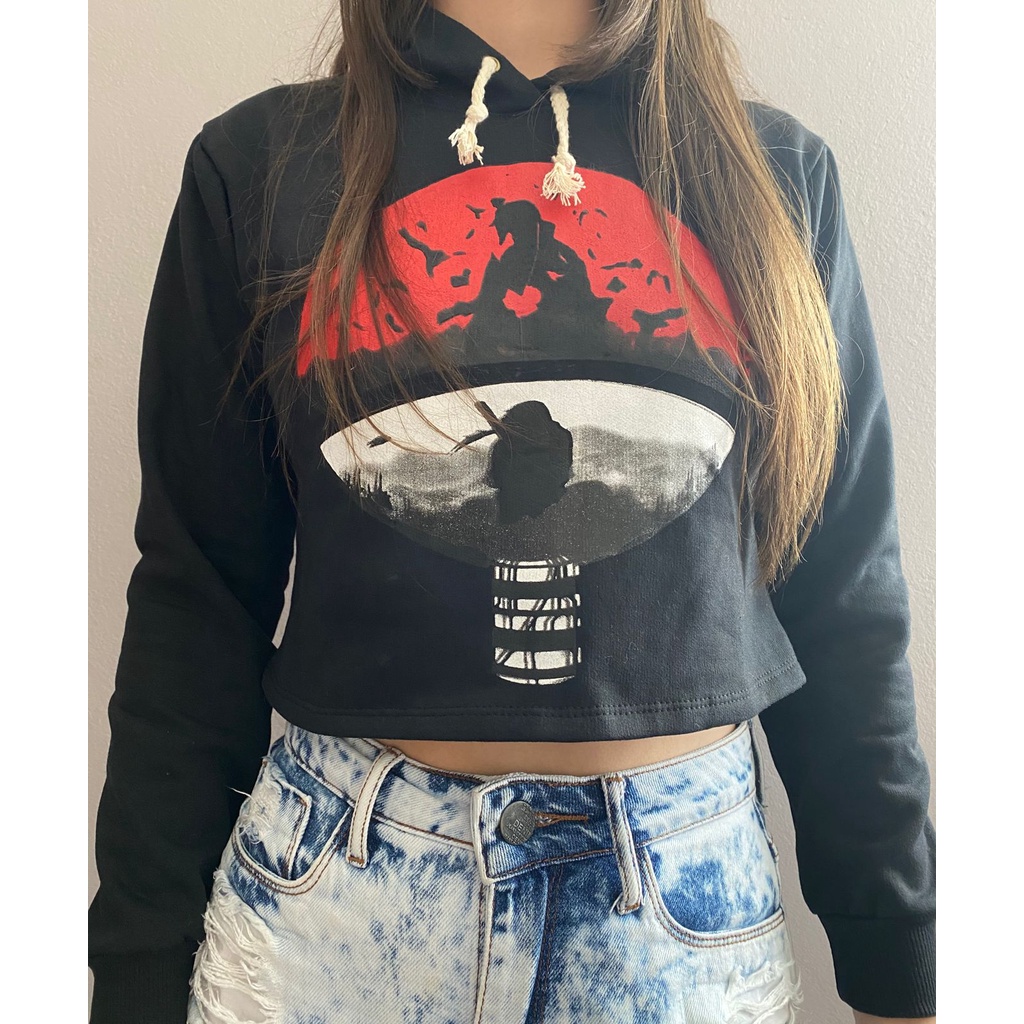 Moletom Cropped Uchiha Naruto Uzumaki Akatsuki Shippuden Geek Anime ...