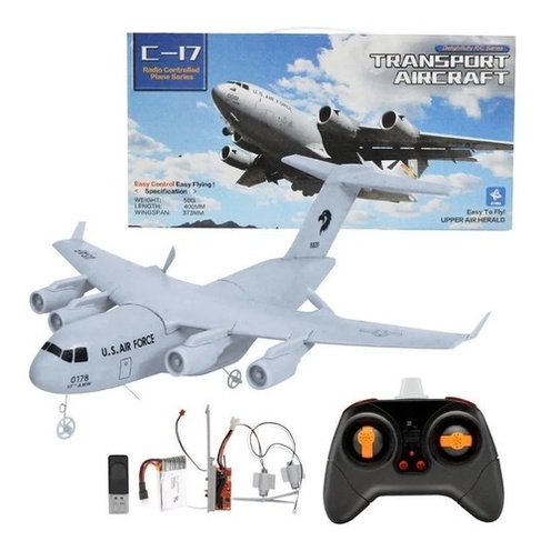 Avião C17 Boeing Aeromodelo Controle Remoto Bi-motor Rc 2ch | Shopee Brasil