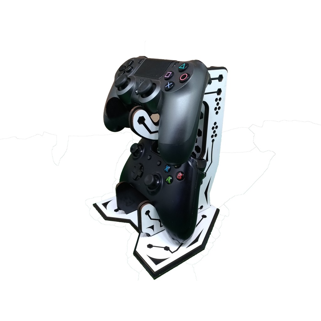 Suporte Porta Controle - Videogame Gamer, Ps4,Ps3 Mdf Preto - Branco ...