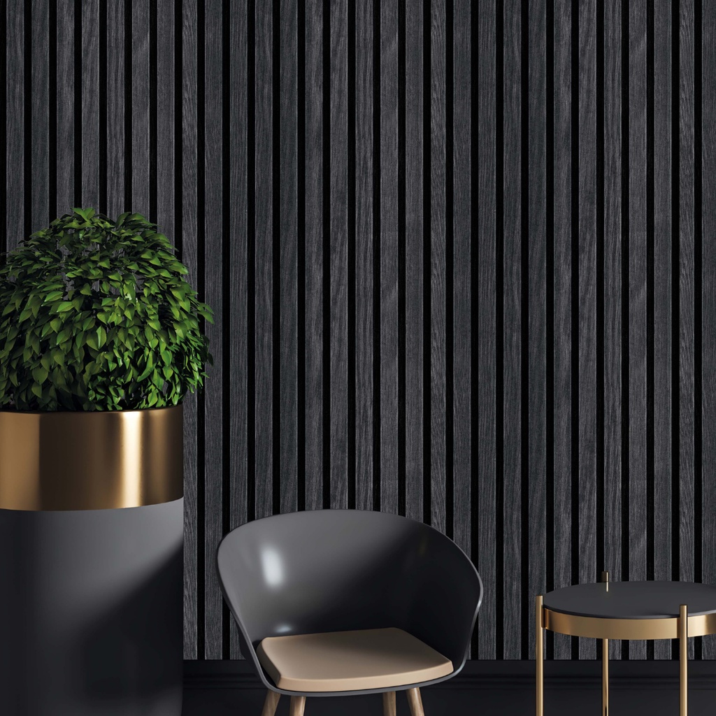 Papel de Parede Ripado Ripas Madeira Preto Sala Quarto 10m | Shopee Brasil