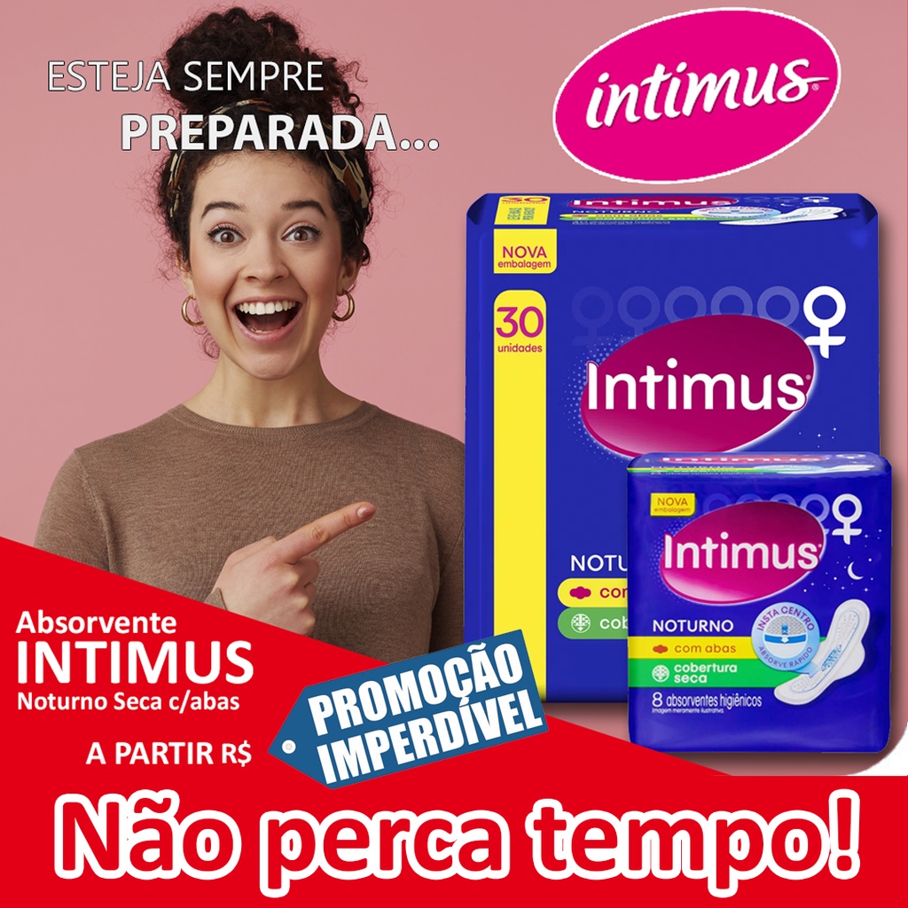 Absorvente Intimus Gel Noturno Seca Com Abas - Todos Os Tamanhos ...