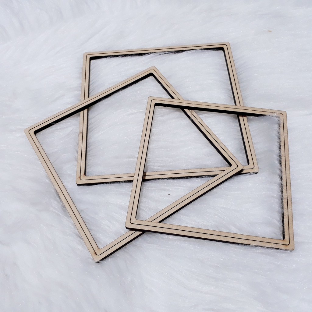 kit 5 Bastidores De Madeira QUADRADO Mdf cru 6mm moldura bordado crochê ...