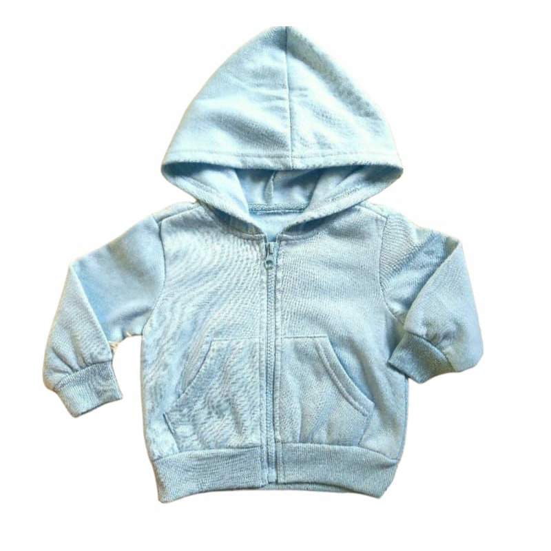 blusa de moletom azul bebê com ziper e bolso canguru unissex de 6 a 9 ...
