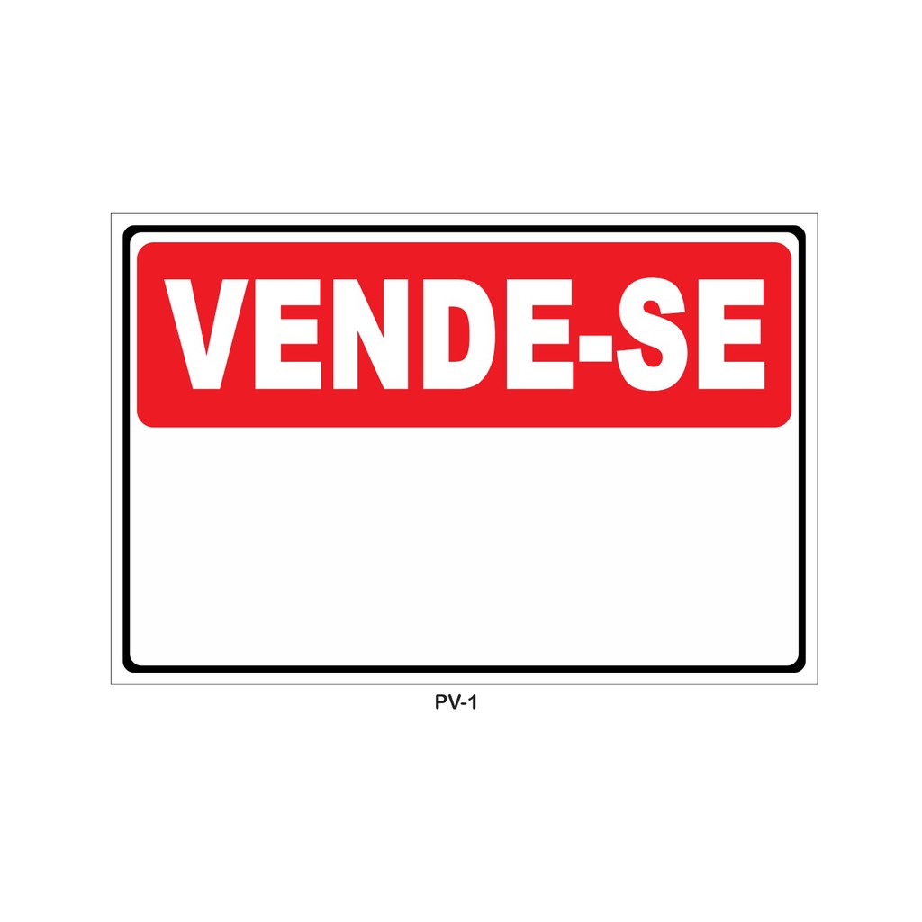 Placa de Sinalização Vende-se 30x20cm | Shopee Brasil