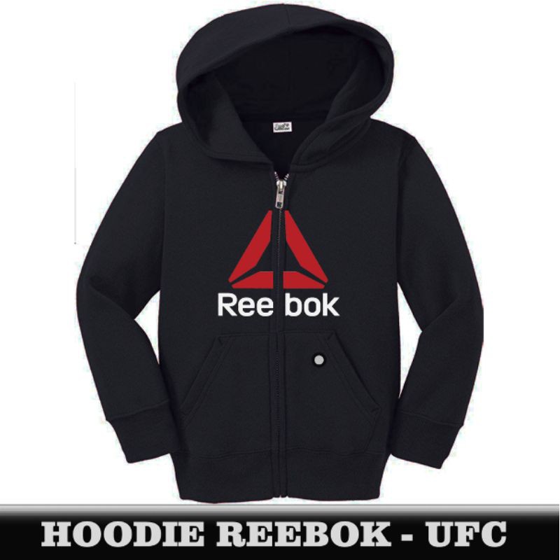 Melhor Jaqueta Masculina Feminina Preta Reebok UFC Com Zíper E Capuz ...