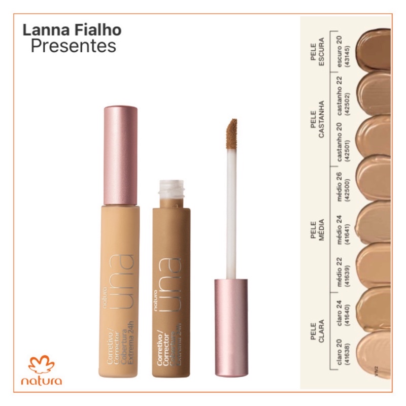 Corretivo Cobertura Extrema 24h Natura Una - 8ml | Shopee Brasil