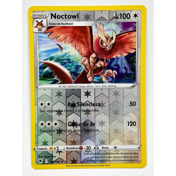 Carta 121/189 Pokémon TCG Original Copag Card Noctowl Brilhante ...