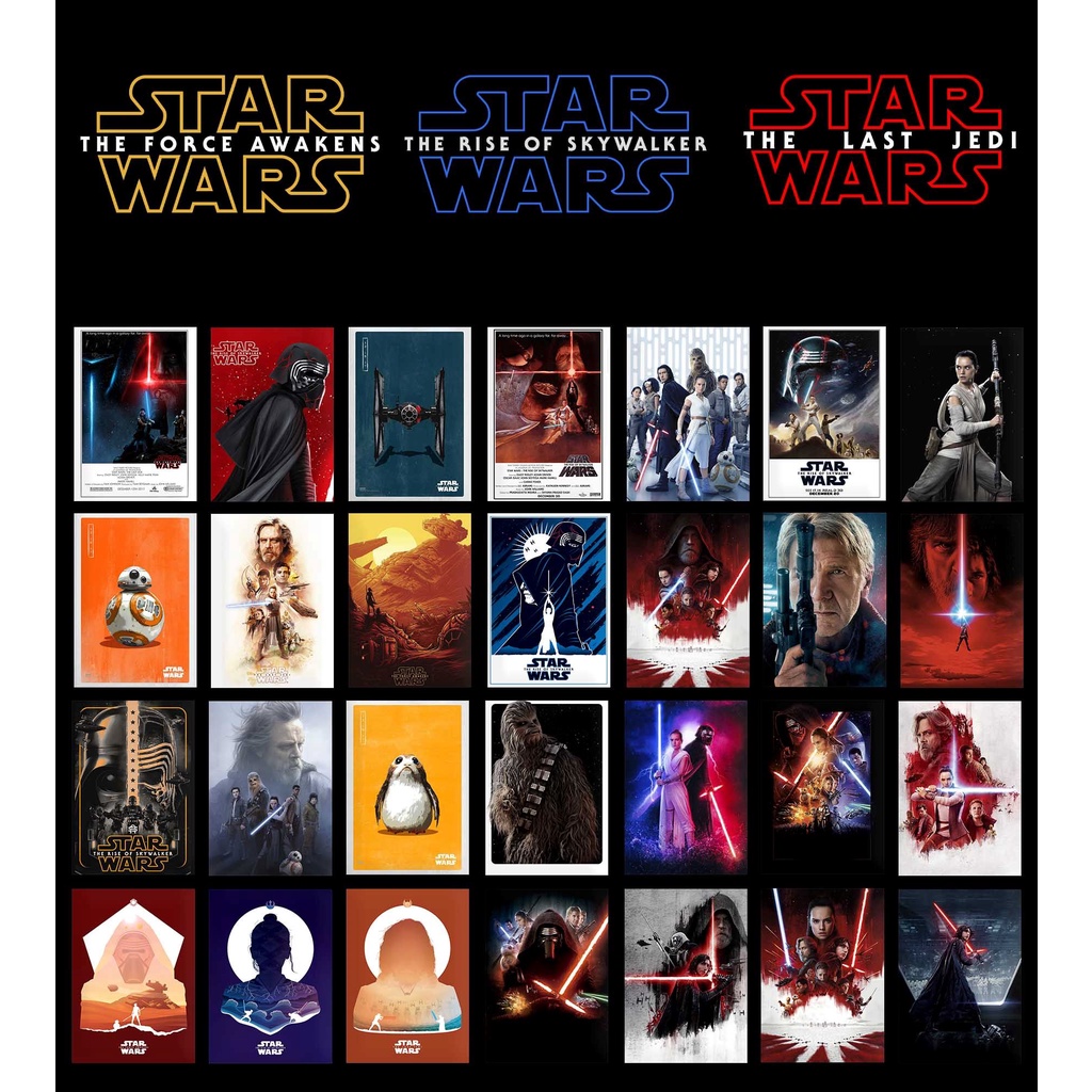 Quadro decorativo Star Wars trilogia sequel The Last Jedi The Force ...