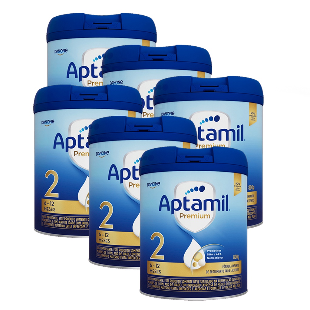Kit Com 6 Aptamil Premium 2 Fórmula Infantil 800g | Shopee Brasil