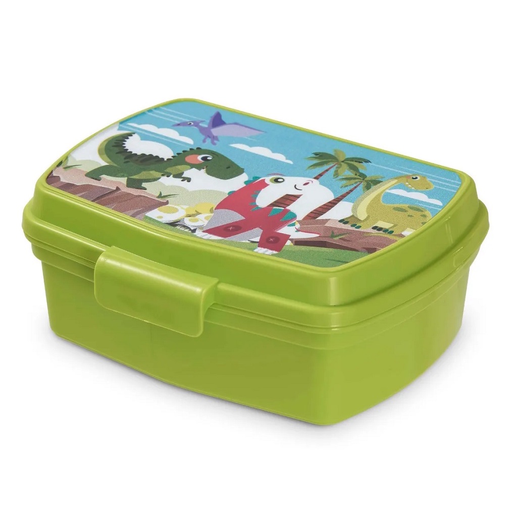 Lancheira Plastica Infantil Com Divisoria E Trava Dinossauros | Shopee ...