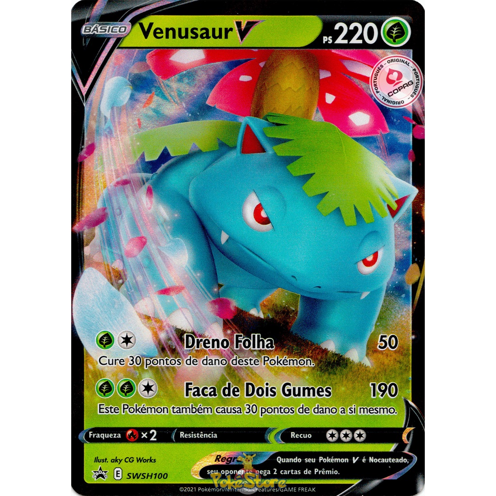 Carta Pokemon Venusaur V Português Card Original Copag | Shopee Brasil