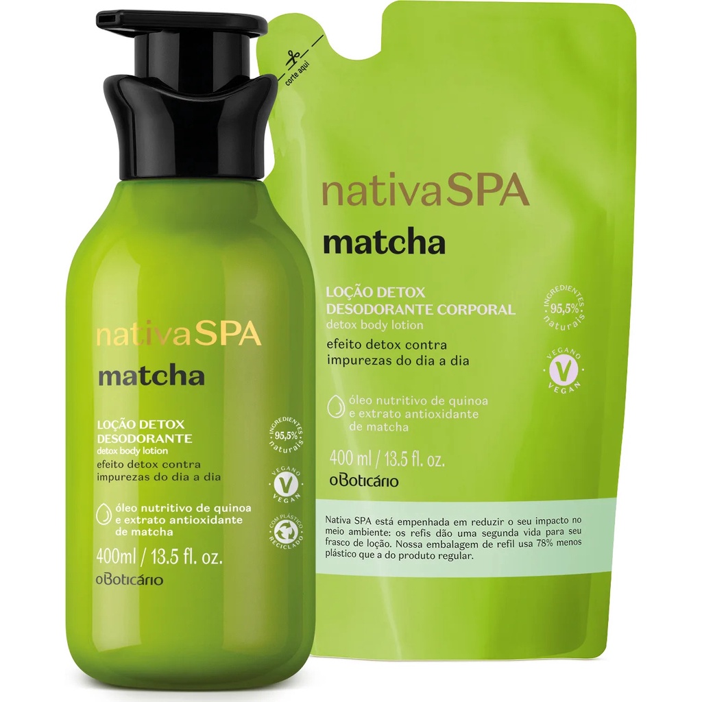 Nativa SPA Matcha Loção Desodorante Corporal 400ml de O Boticario ...