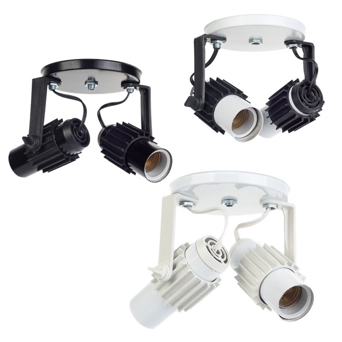 Spot Luminaria Simples CORES Duplo Aletado Articulado Sobrepor Teto ...