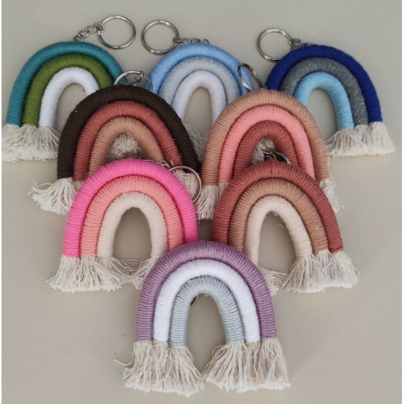Chaveiro arco-íris em Macrame! Escolha a cor! | Shopee Brasil