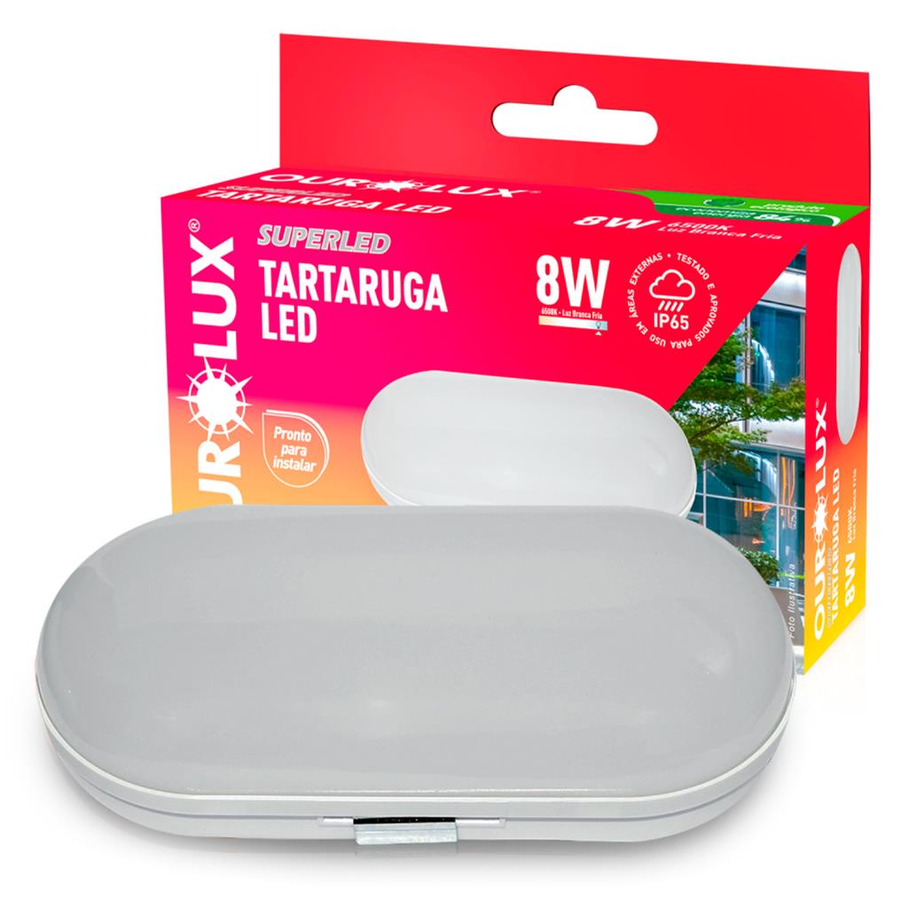 Luminaria Tartaruga Led 8W Bivolt 6500K Luz Branca Ourolux | Shopee Brasil