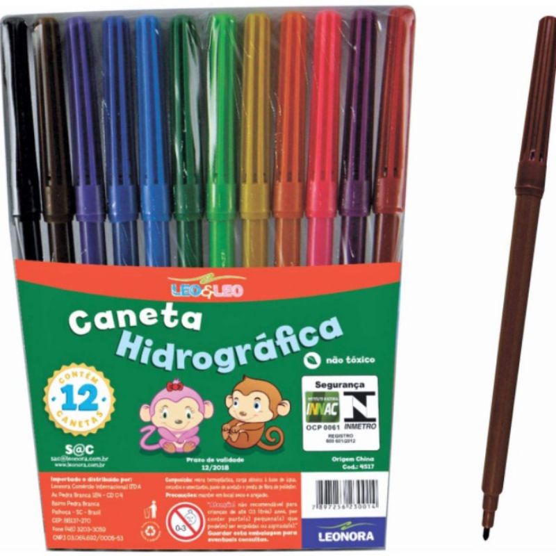 Caneta Hidrocor 6-12-24 Cores Canetinha Hidrografica, Hidrocolor, Escolar Arte Pintura | Shopee ...