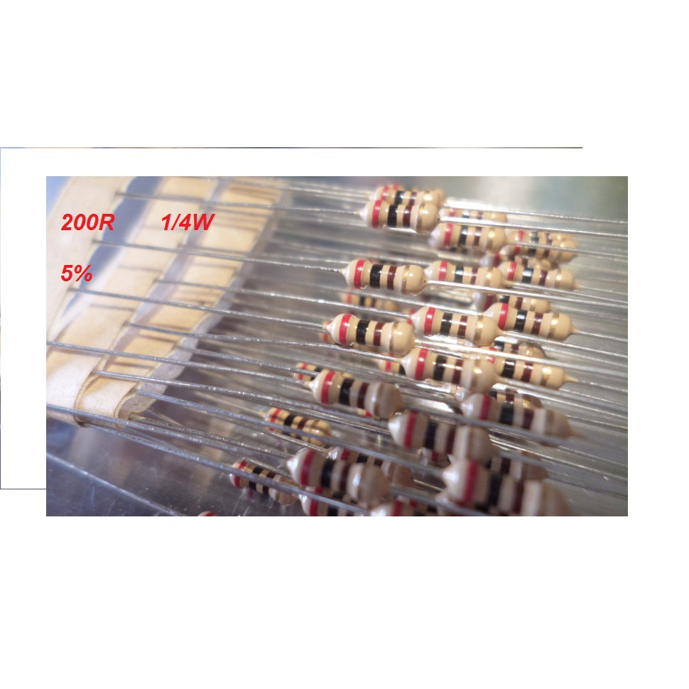 resistor/ 200 ohms ou 200r x 1/4w - 5% tolerancia | Shopee Brasil