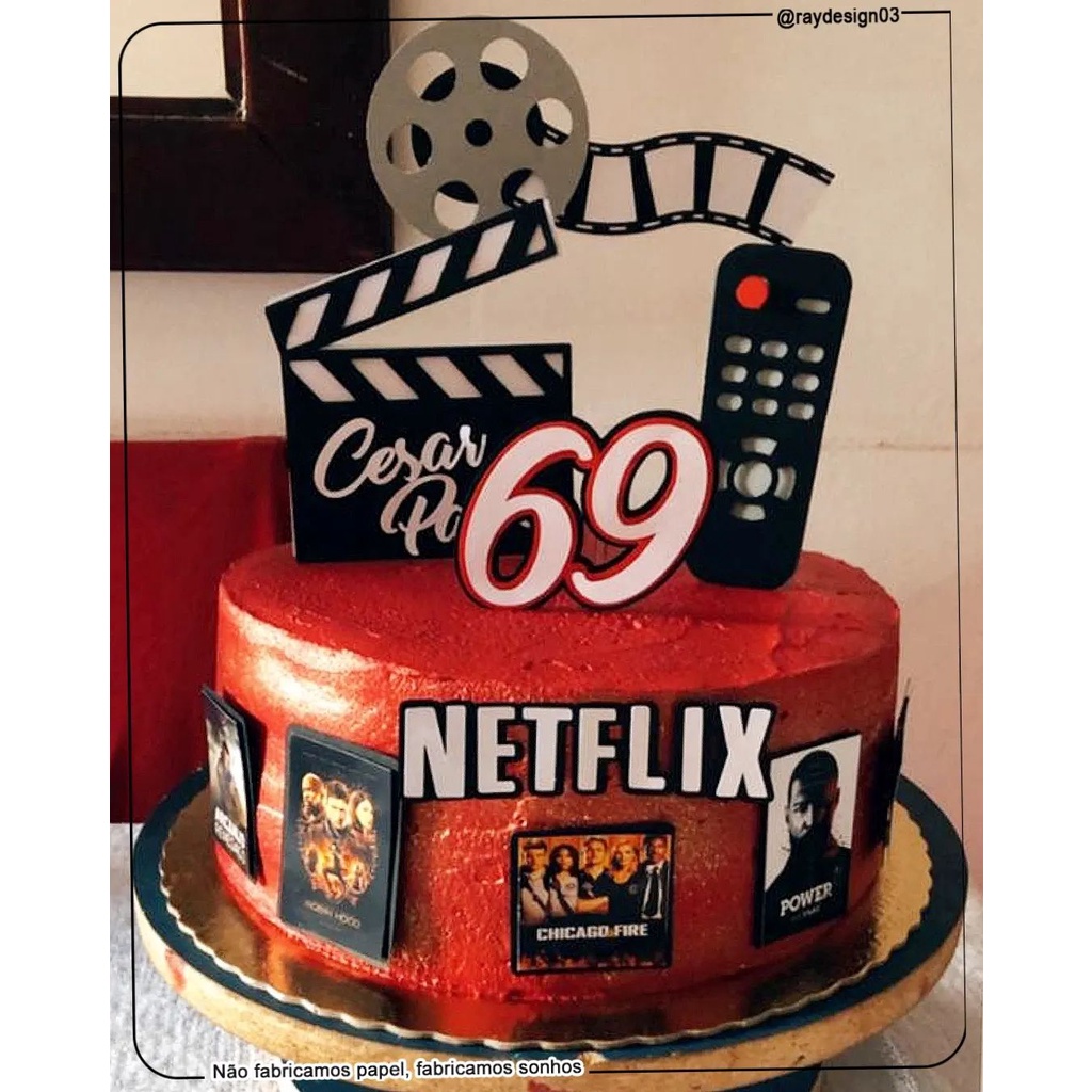 Topo Topper de Bolo Netflix - Com camadas | Shopee Brasil