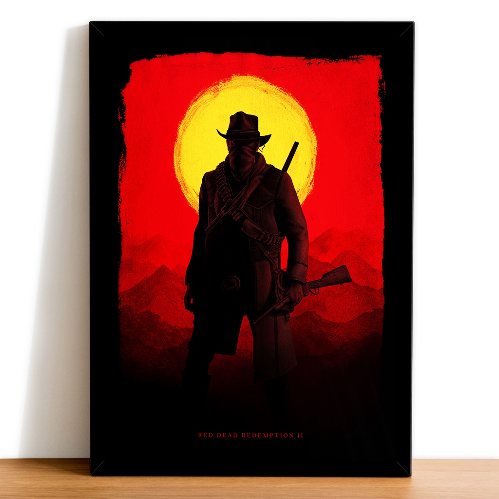 Quadro decorativo Red Dead Redemption 2 Gamer 24x33cm A4 COM VIDRO ...