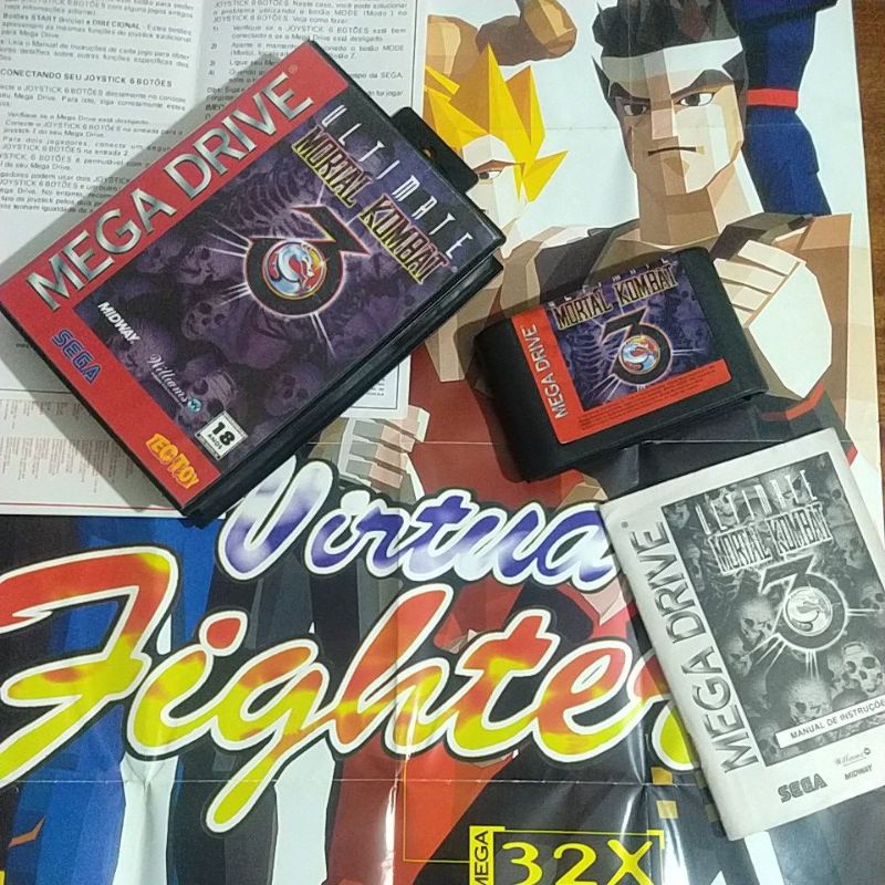 Cartucho Original ultimate Mortal Kombat 3 Mega drive | Shopee Brasil