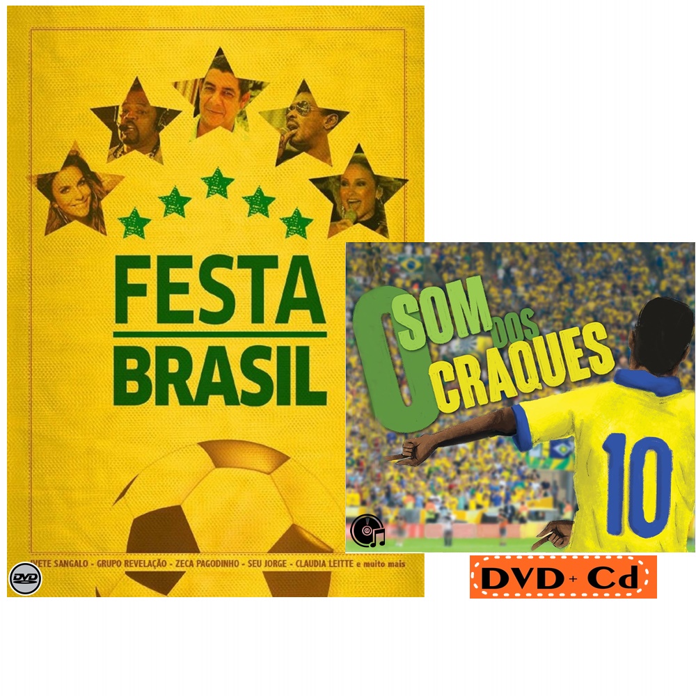 Combo - Festa Brasil - DVD e O Som dos Craques - CD | Shopee Brasil