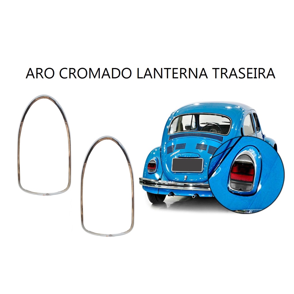 Aro cromado moldura lanterna traseira Volkswagen Fusca VW Sedan 1300 ...