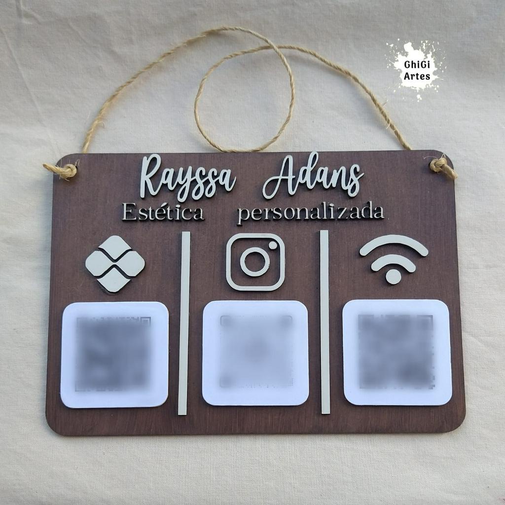 Placa QR Code Pix MDF Personalizada para mesa ou pendurar | Shopee Brasil