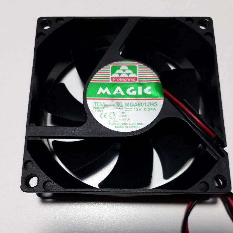 COOLER 80X80X25MM 12V 0.24A PROTECHNIC MAGIC MGA8012HS 2500RPM 2 FIOS ...
