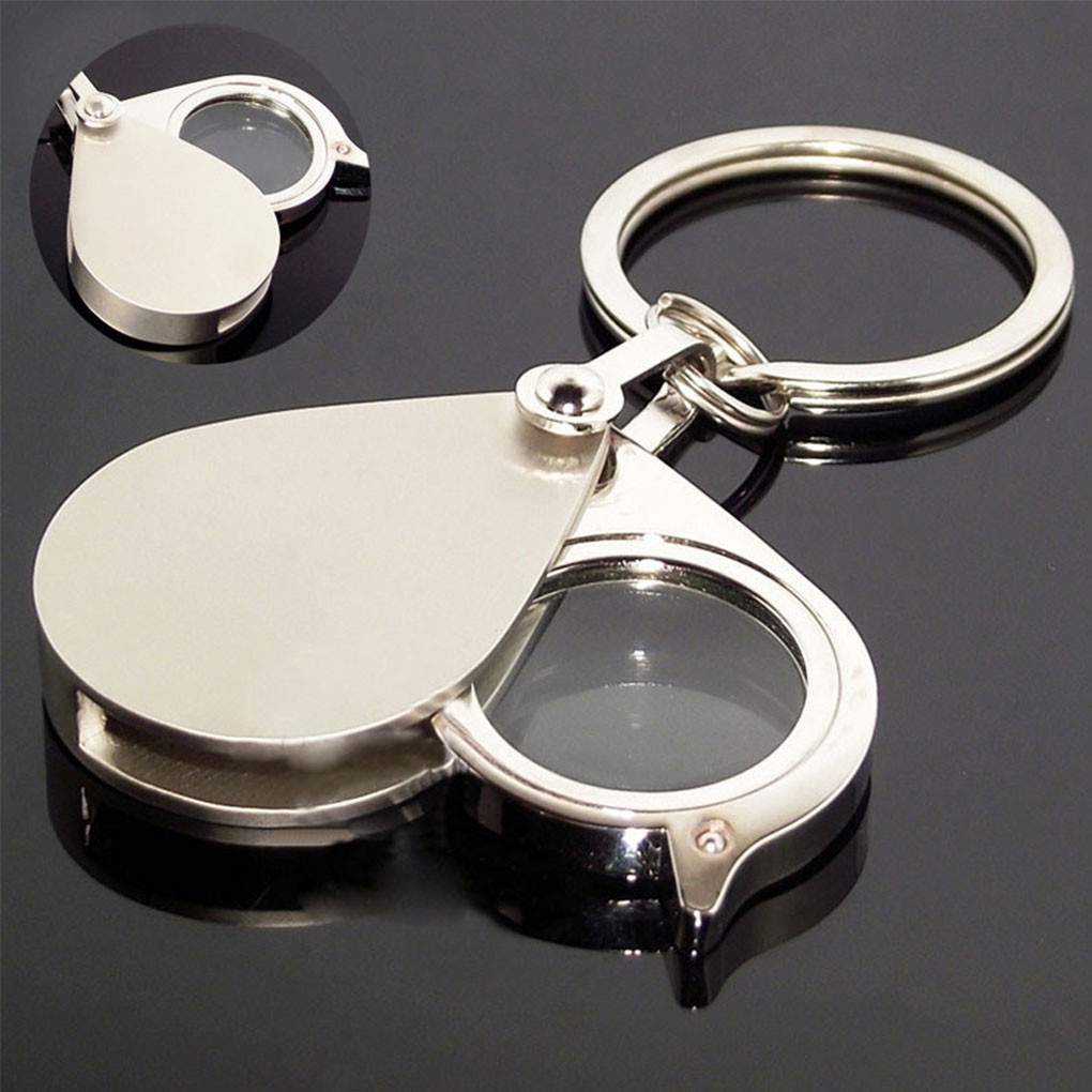 8X Mini Lupa De Bolso Com Chaveiro Para Chave Dobrável Portátil ...