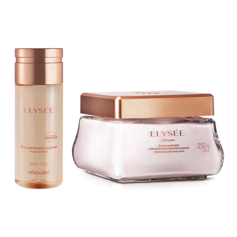Kit Elysée O Boticário Óleo + Creme Acetinado Hidratante Corporal ...