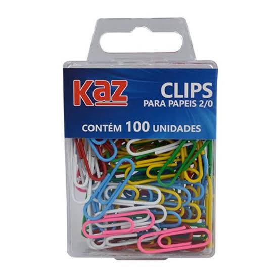 Clips Coloridos 2/0 Kaz c/ 100 Unidades | Shopee Brasil