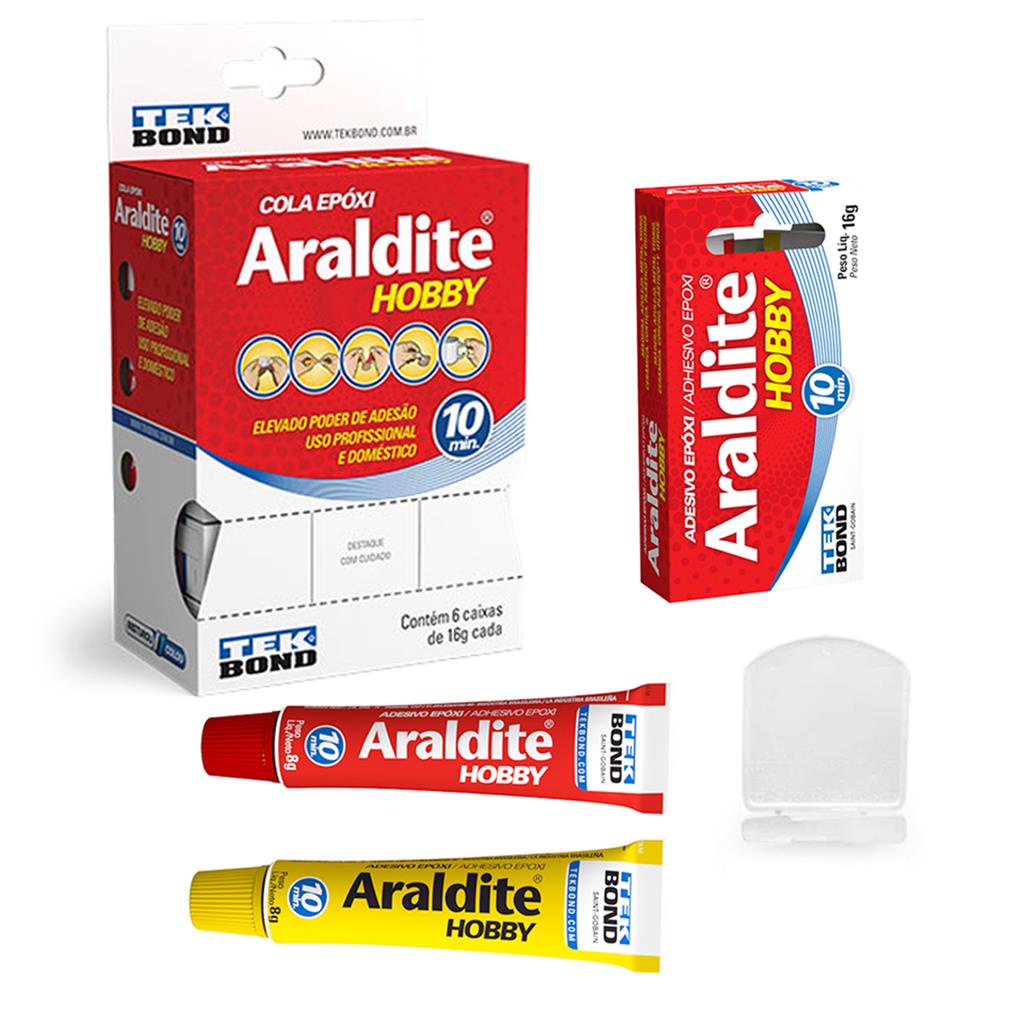 Kit 12 Araldite Hobby Cola Epoxi 10Min 16g Adesivo Tekbond | Shopee Brasil