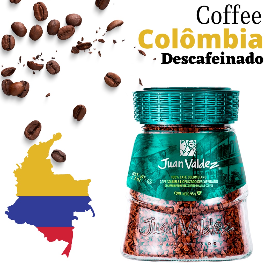 Café Colombiano 95g - Liofilizado Descafeinado Juan Valdez Importado ...