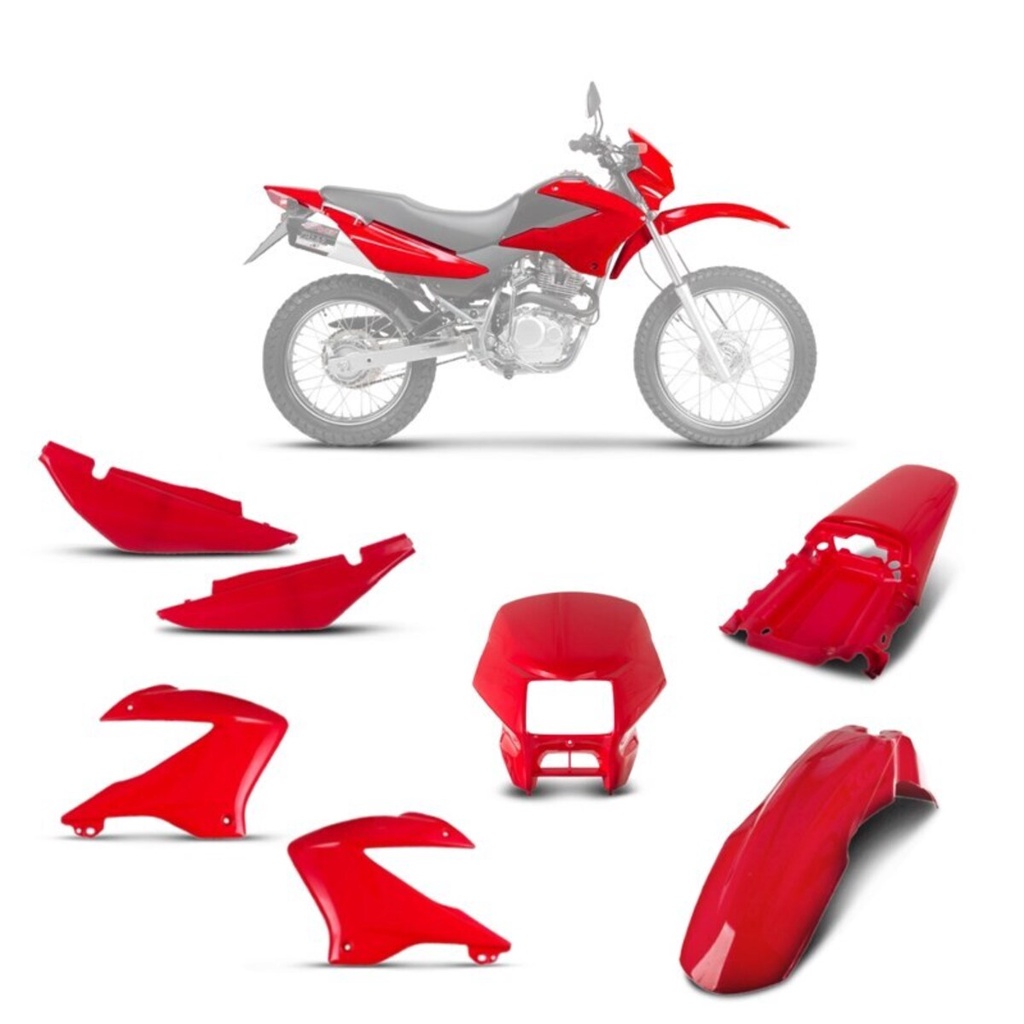 Kit da Carenagem com 5 Peças Cromo Forte Compatível Com Moto NXR Bros ...