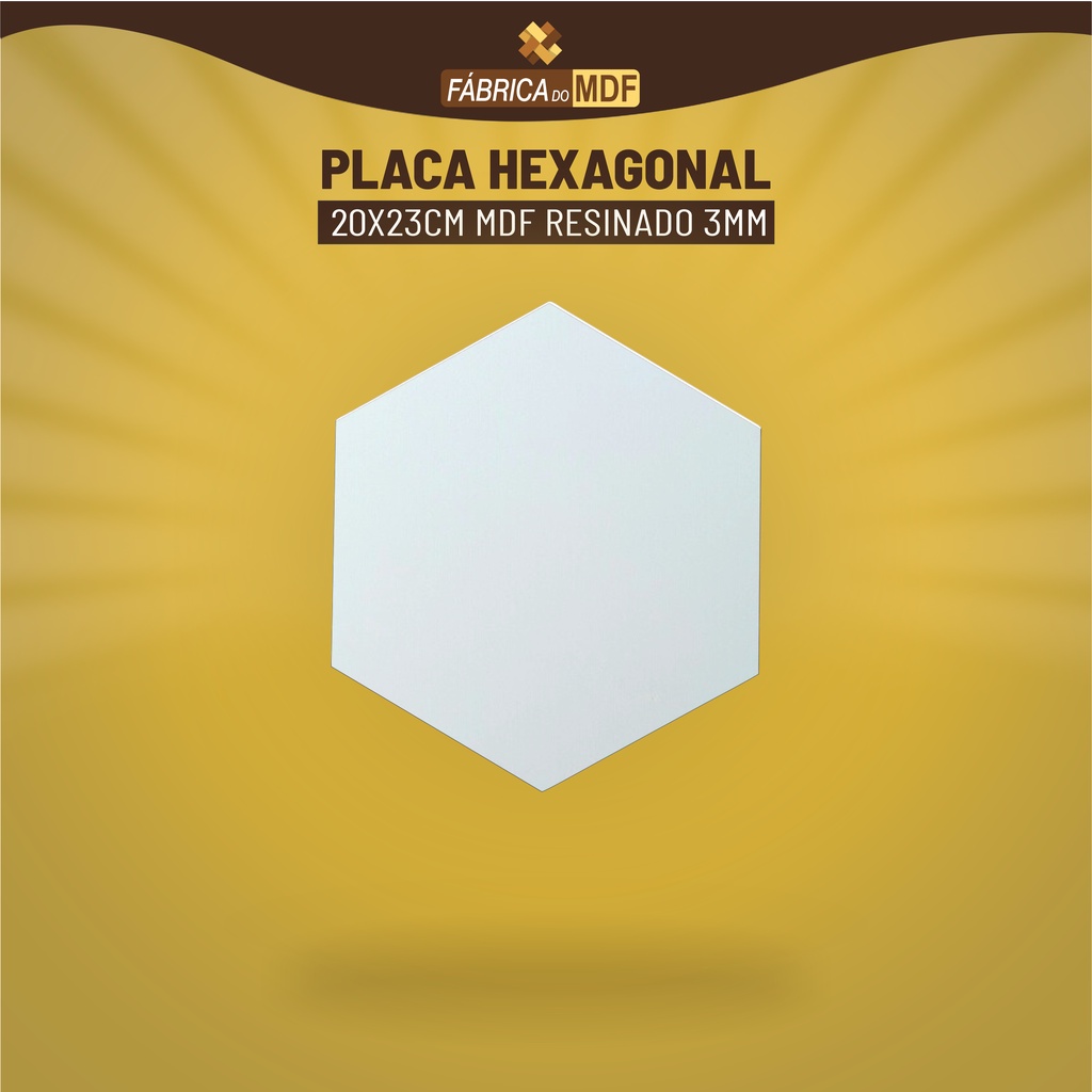 Placa Hexagonal 20x23cm Mdf Resinado Para Sublimação 3mm KIT C/10UN ...
